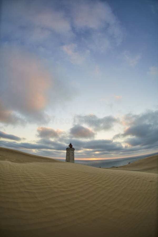 Big Lighthouse on Large Sand Dunes Stock Photo - Image of landmark ...