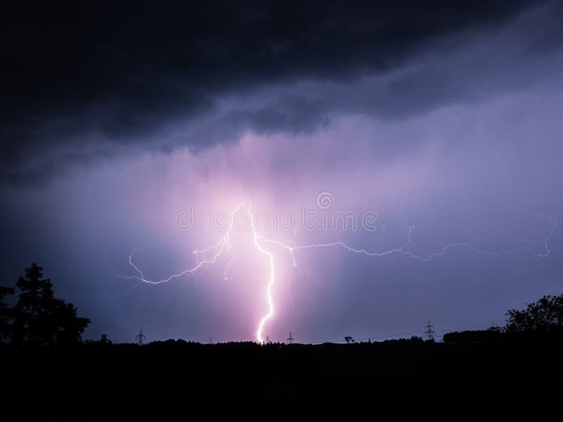 Big Lightning stock photo. Image of strike, pole, power - 85429068