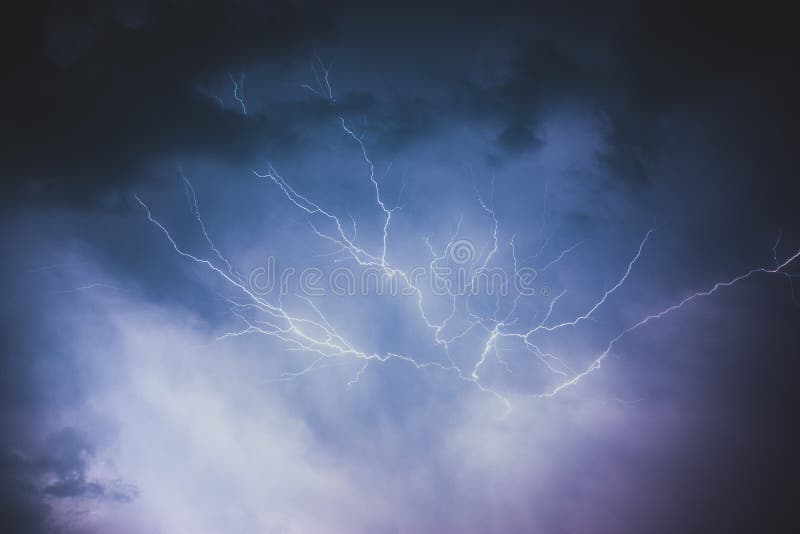 Big Lightning at Thunderstorm Stock Photo - Image of nightnthunderbold ...