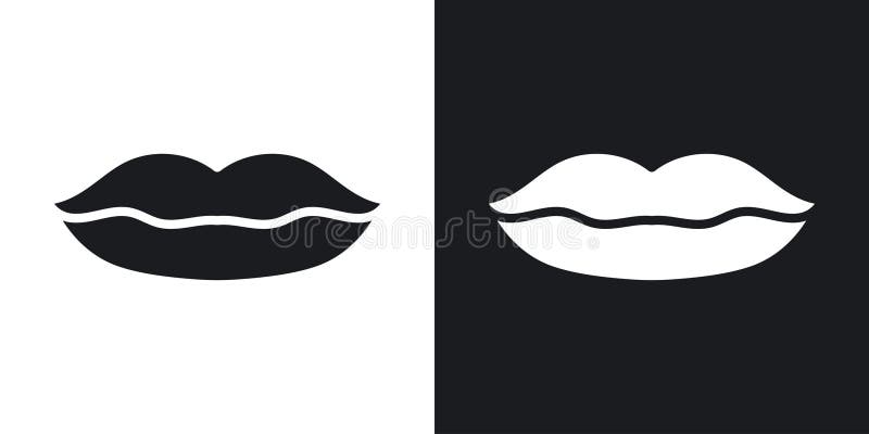 Big Lips Thin Line Vector Icon Set Stock Vector - Illustration of ...