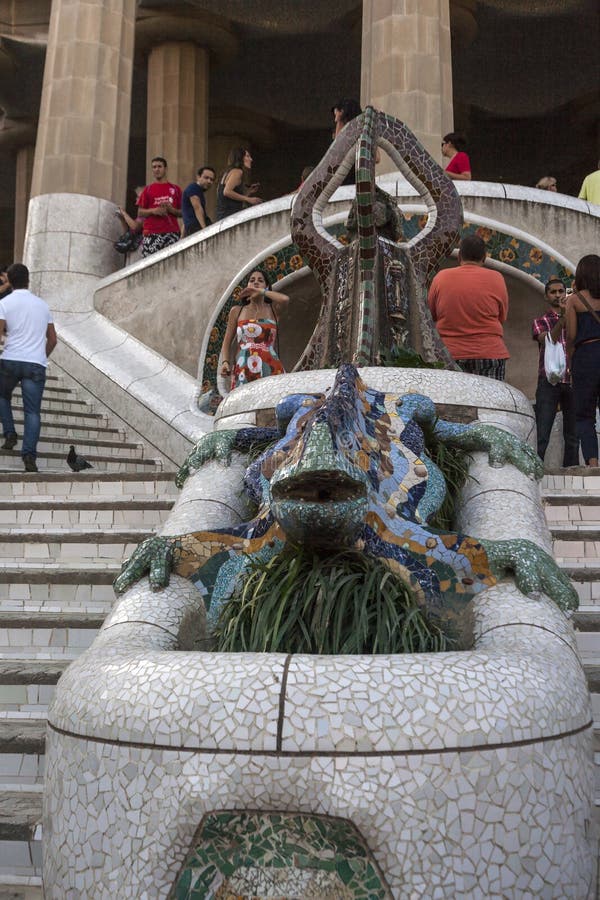 Big Lizard Sculpture from Parc Guell Editorial Stock Image - Image of ...