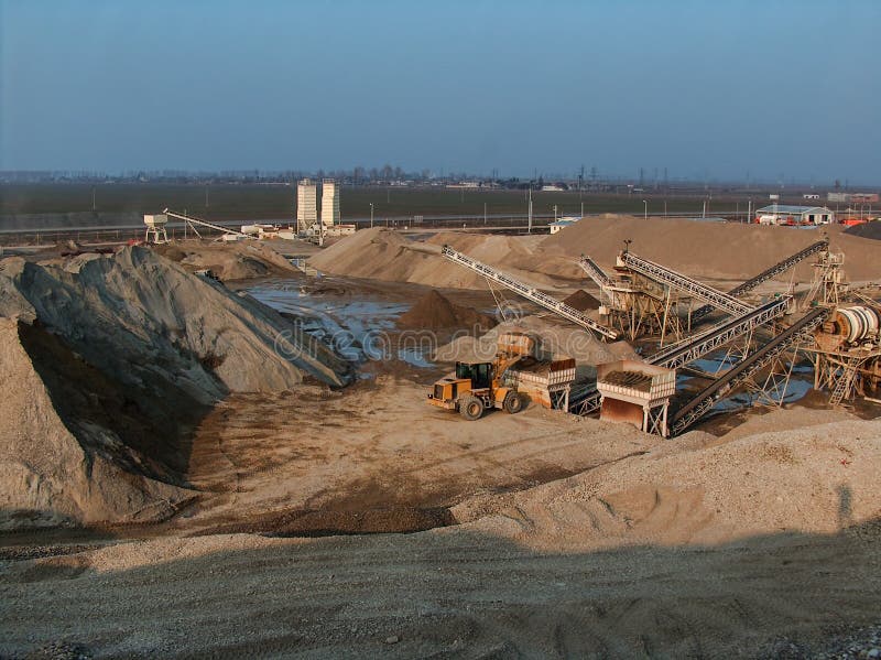 Big Loader in Sorting Station Stock Image - Image of hydraulic ...