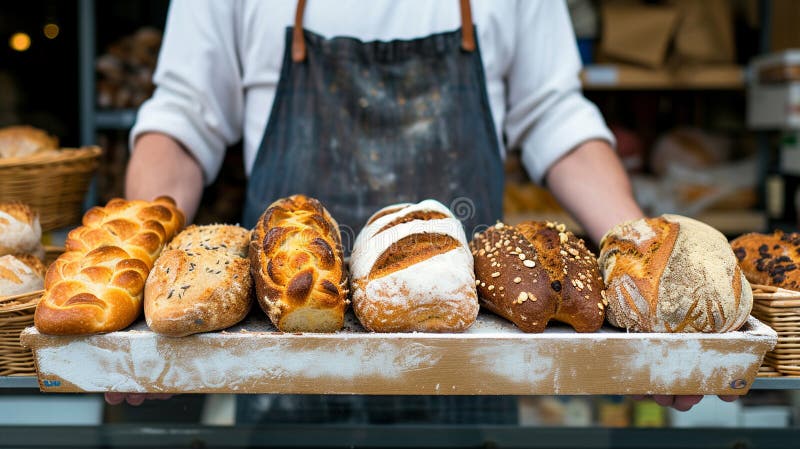 Big Loaf of Pread in the Hands of Local Baker. Stock Illustration ...