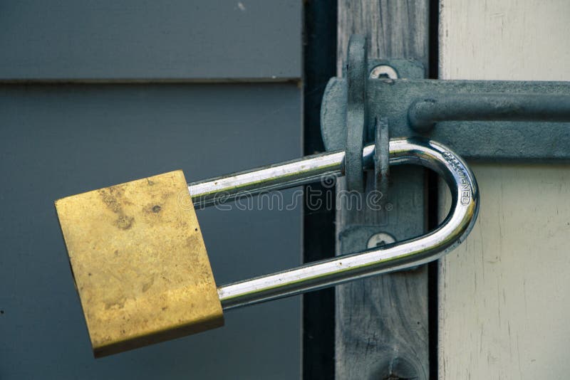 Old Lock and Locking Hardware on Antique Jail Door Stock Photo - Image ...