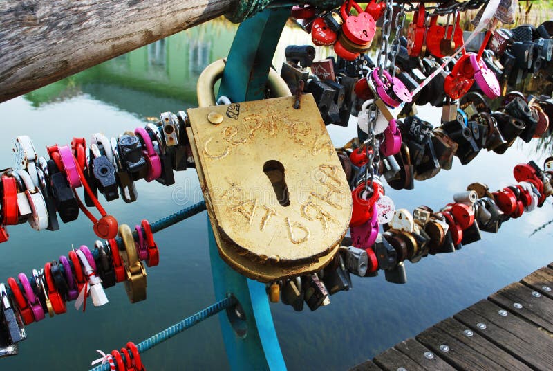 Big lock of love 2. editorial image. Image of groom - 196199260