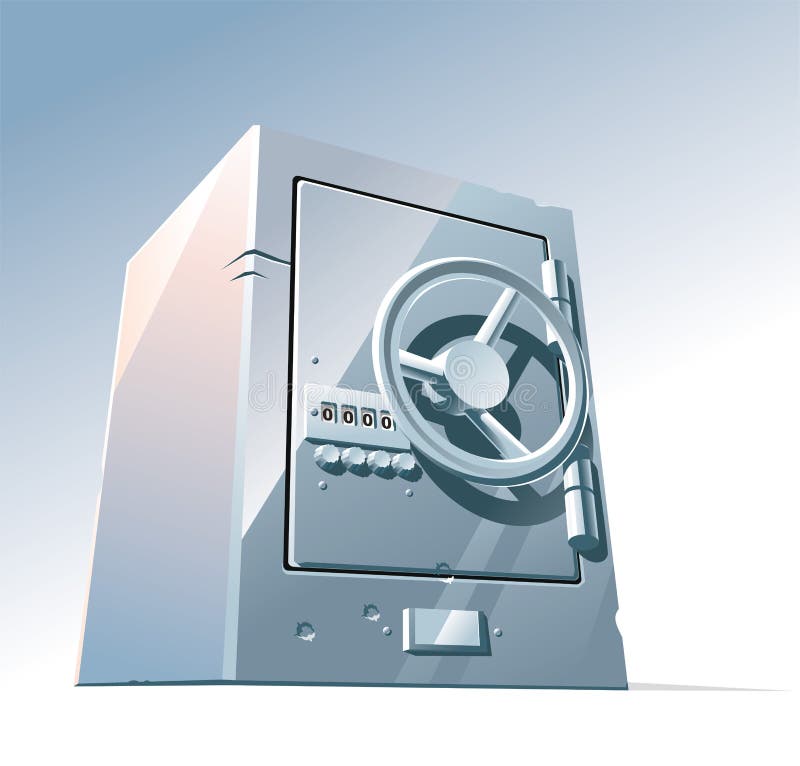 Big locked bank safe stock vector. Illustration of hard - 63301326