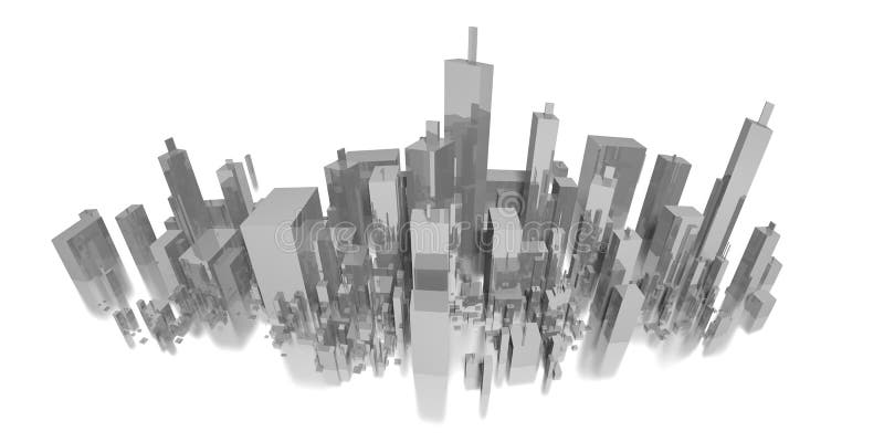 Cityscape Model 3D - Sketch Stock Illustration - Illustration of ...