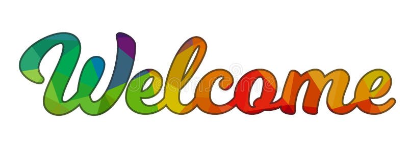 Big low poly sign WELCOME stock vector. Illustration of colored - 285621752