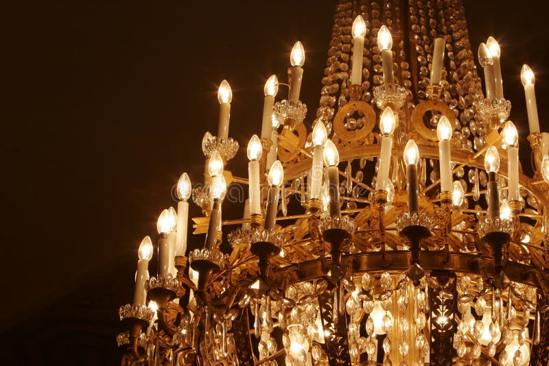 Big Luster with Many Lights Stock Image - Image of electical, lights ...