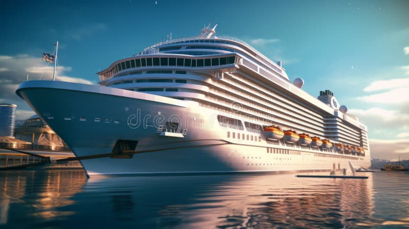 Big Luxury Cruise Ship. Generative AI Stock Illustration - Illustration ...