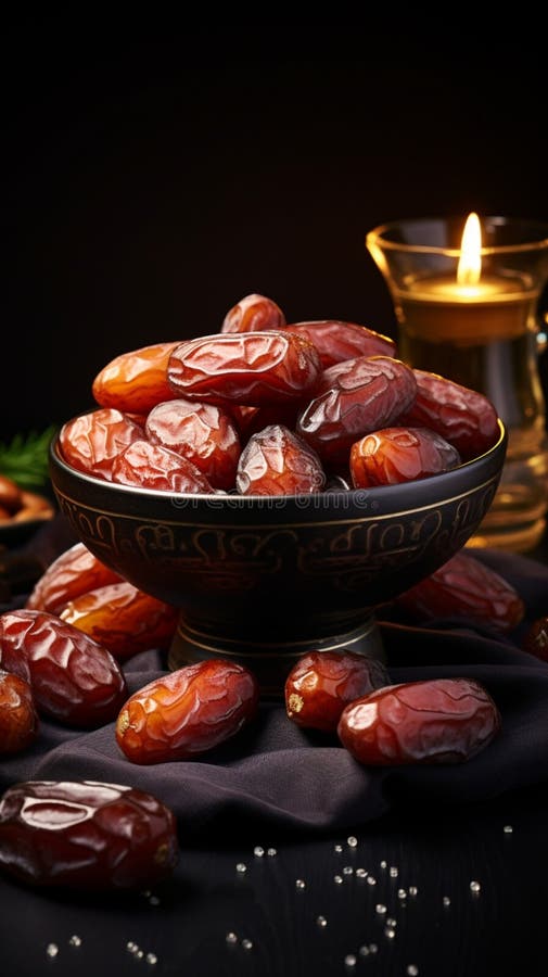 Big Luxury Dried Dates in Bowls Stock Illustration - Illustration of ...