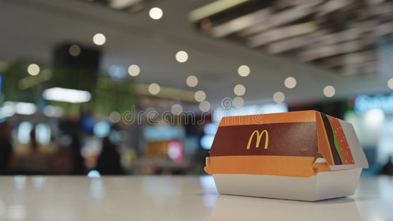 Big Mac Box with McDonald`s Logo on Table. Minsk, Belarus, 2022 ...