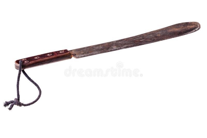 Old Rusty Machete Isolated on White Stock Photo - Image of closeup ...