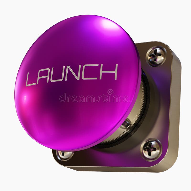 Big Magenta Launch Button stock illustration. Illustration of fortune ...