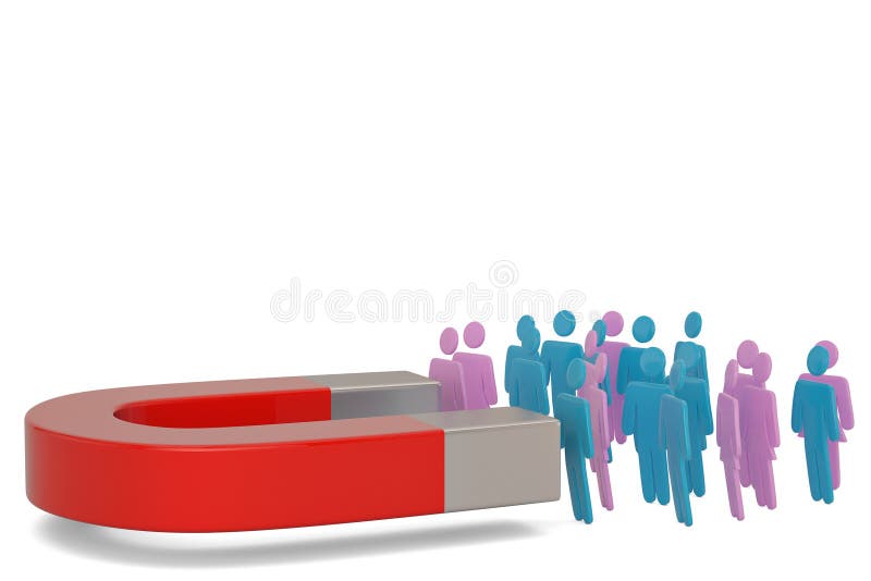 Magnet Pulling People Stock Illustrations – 168 Magnet Pulling People ...