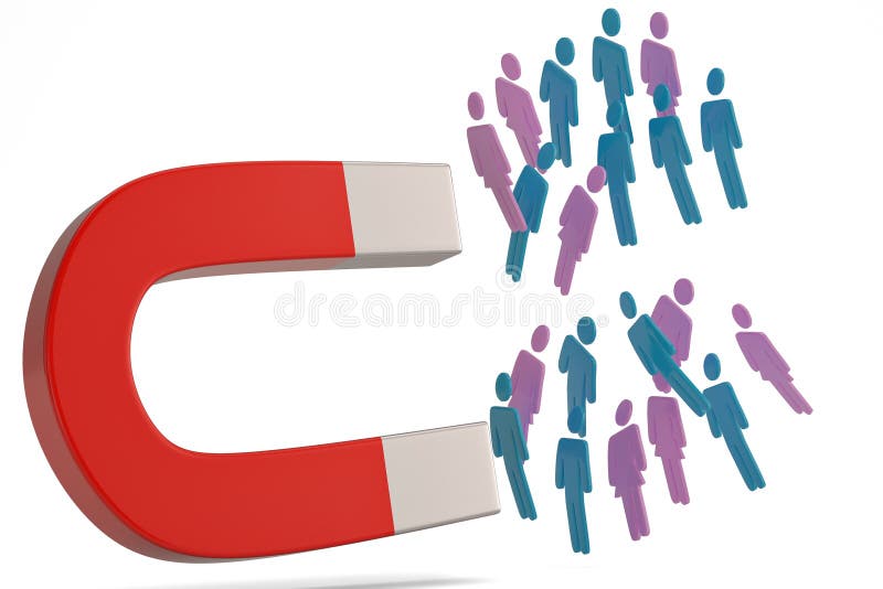 Magnet Pulling People Stock Illustrations – 133 Magnet Pulling People ...