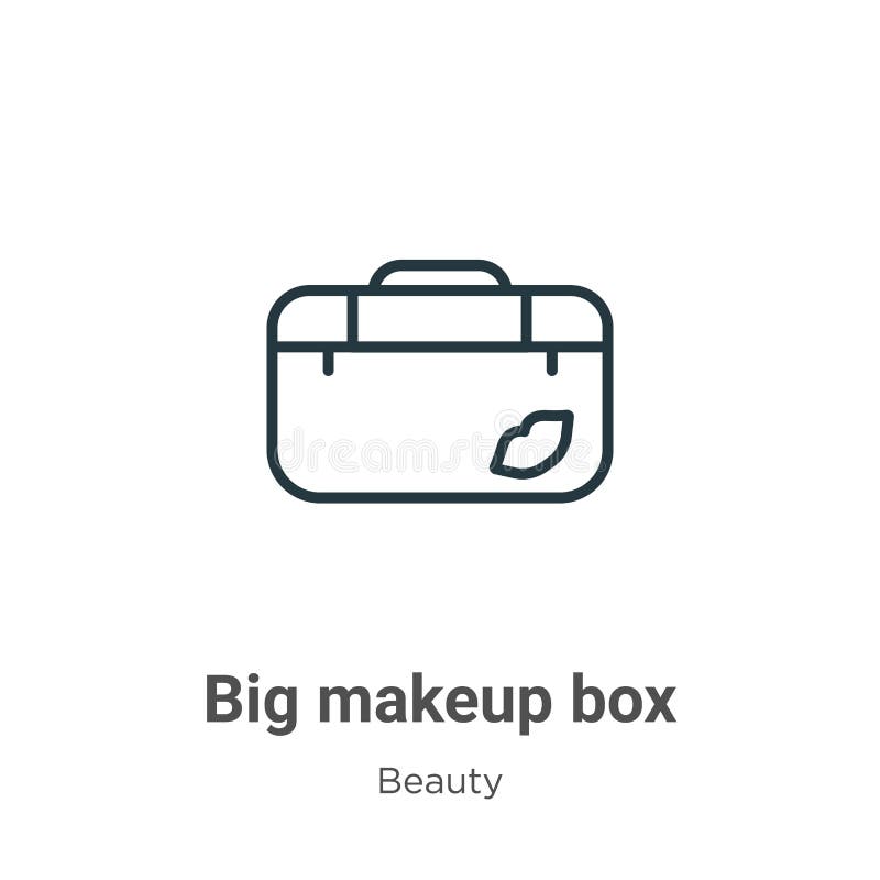 Big Makeup Box Outline Vector Icon. Thin Line Black Big Makeup Box Icon ...