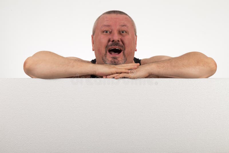 Big Man Peep from the White Board. Close Up Stock Image - Image of head ...