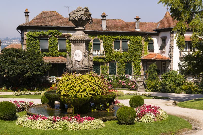Big manor with fountain stock photo. Image of traditional - 27057660