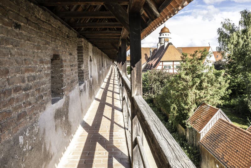 Big Medieval City Wall Around the Medieval Town Stock Photo - Image of ...