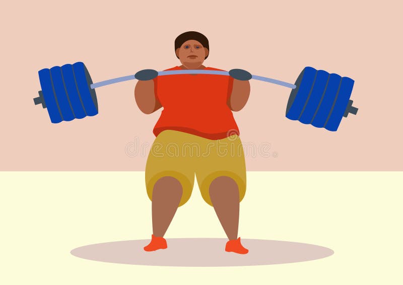 A big men lifting weights stock illustration. Illustration of ...