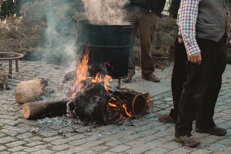 Fire Pit Surrounded By Adirondack Chairs Stock Image - Image of railing ...