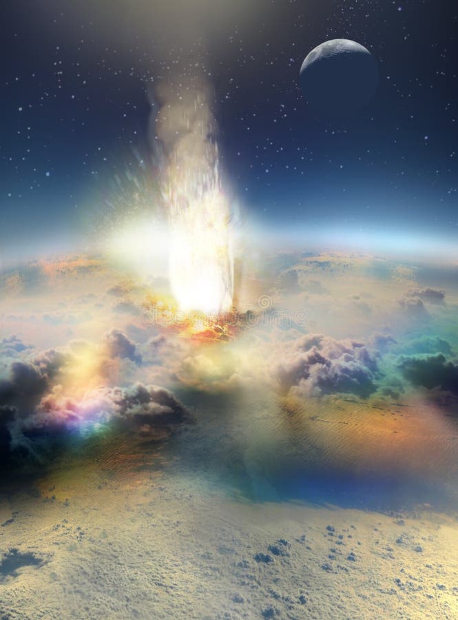 Meteor apocalypse stock illustration. Illustration of fairy - 97289509