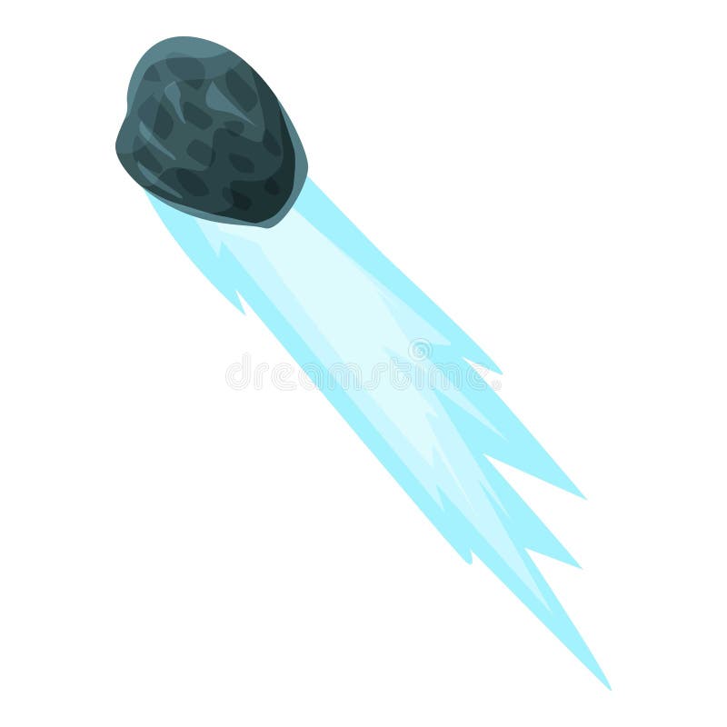 Big Meteorite Flying Leaving Light Blue Trail Stock Illustration ...