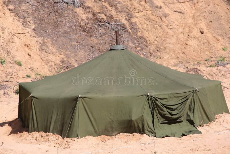 Big Military Tent in the Field Stock Photo - Image of barracks, unit ...