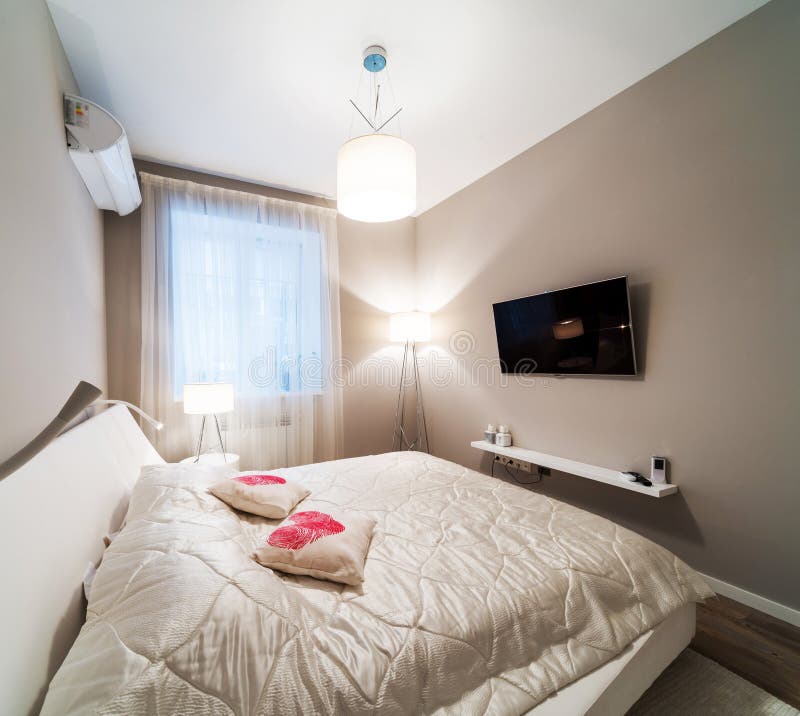 Big modern Bedroom stock image. Image of domestic, contemporary - 47576675