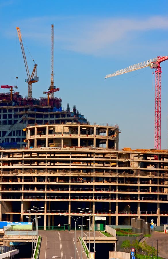 Big Modern Building Construction Stock Photo - Image of color, large ...