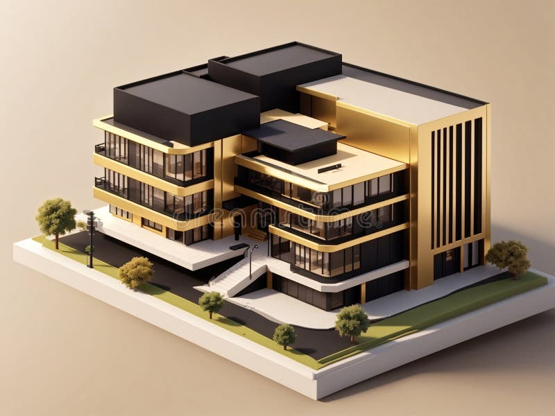 Big Modern Buildings Isolated on Gradient Background, 3d Render ...