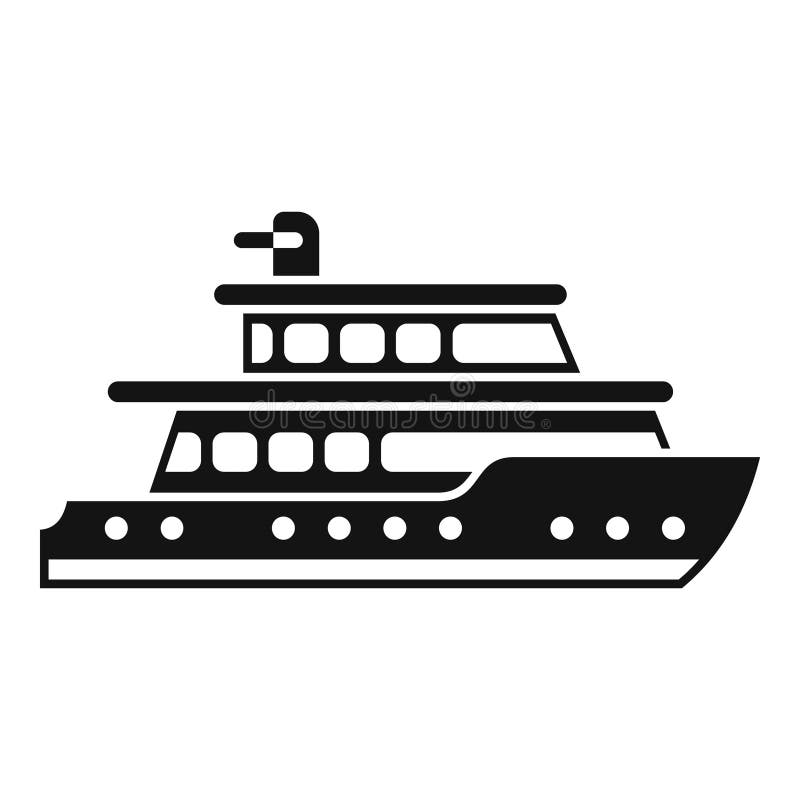 Big Modern Double Decker Ship Sailing on Water Icon Stock Illustration ...