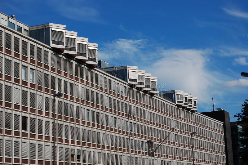 A Big Modern Office Building Stock Image - Image of clouds, windows ...
