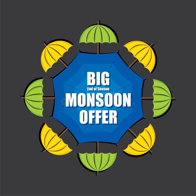 Big Monsoon Offer Banner Design Stock Vector - Illustration of ...