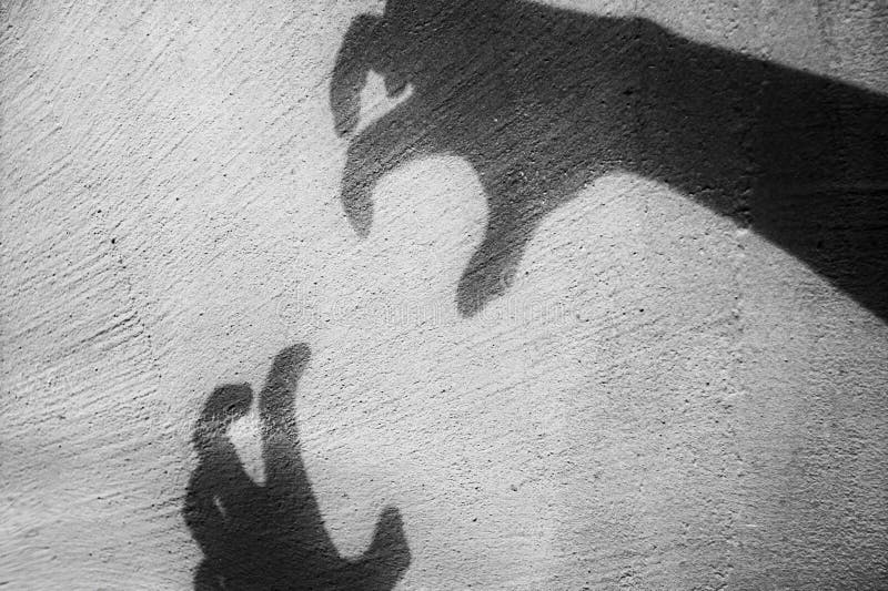 A Big Monster Claw Shadow Hallowween Concept on Wall. Stock Photo ...