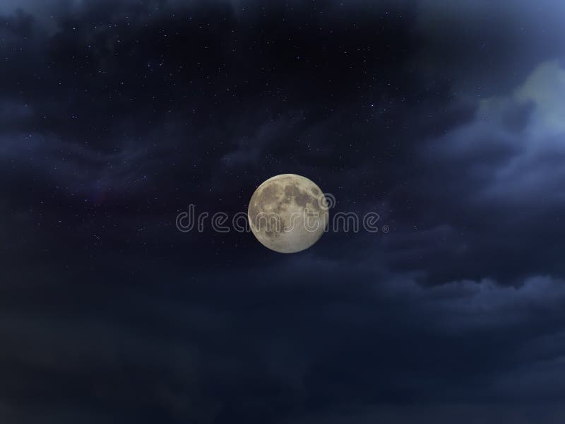 Big Moon on Clear Sky Night Starry Sky Universe Cosmic Cloud Nature ...