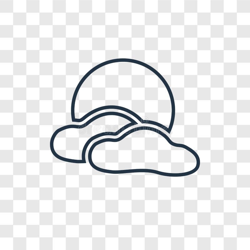 Moon Concept Vector Linear Icon Isolated on Transparent Background ...