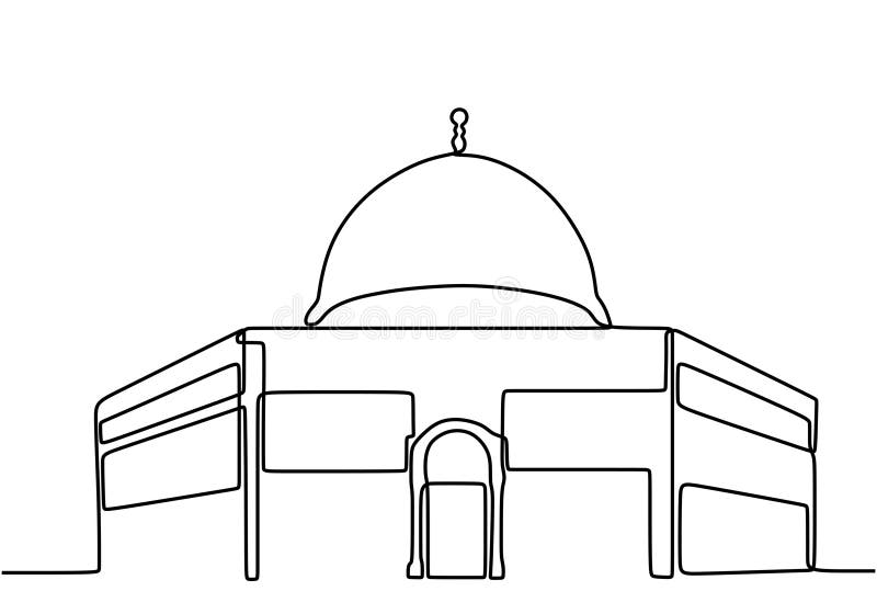 Big Mosque of Al Aqsa in One Line Art Style. One Continuous Line Stock ... Big Mosque of Al Aqsa in One Line Art Style. One Continuous Line Stock ...