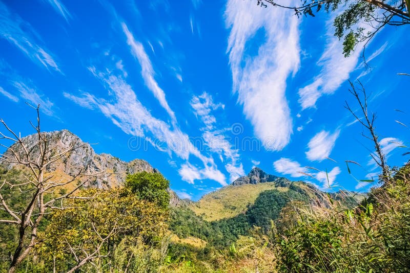 Big Mountain with Clear Blue Sky Stock Photo - Image of hill, clouds ...