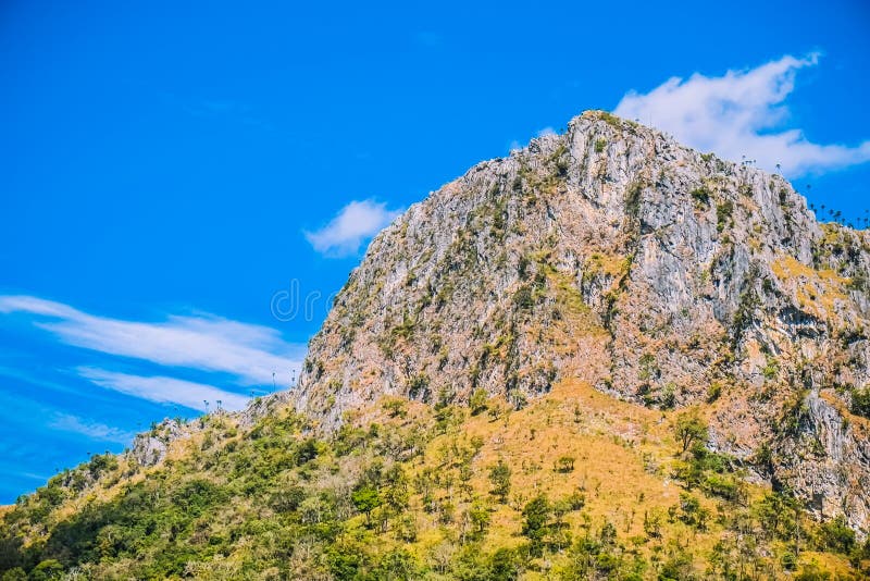 Big Mountain with Clear Blue Sky Stock Image - Image of beautiful ...