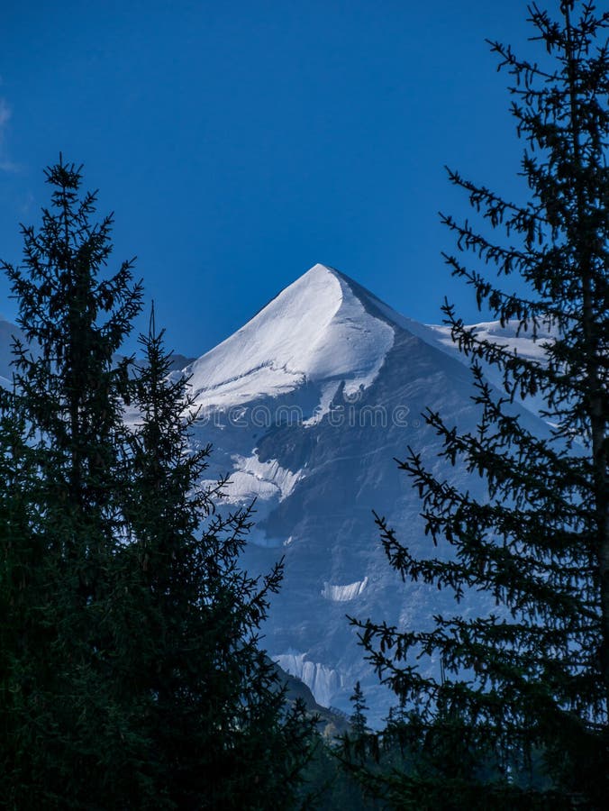 Big Mountain with Glacier on the Way To Kleine Scheidegg Stock Image ...