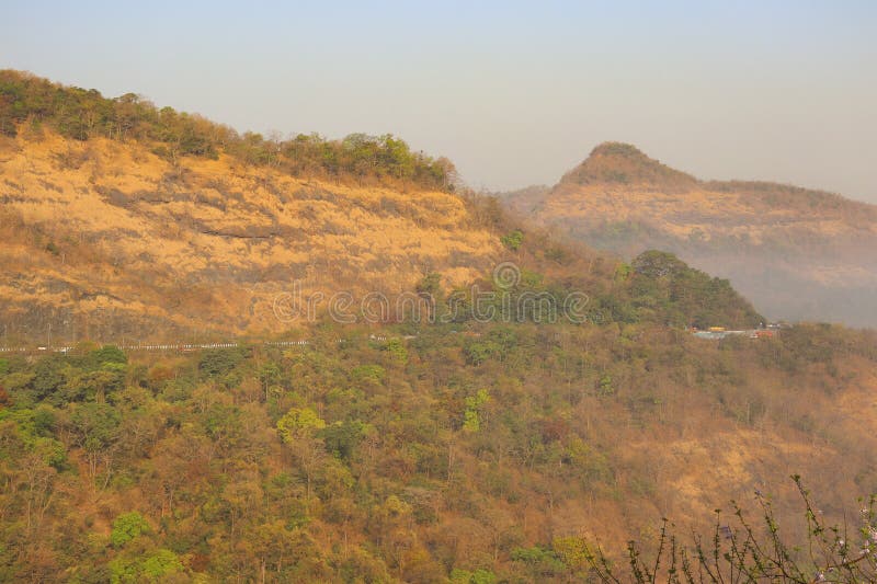 Big Mountain with Small Tree in Hot Summer Climate Stock Image - Image ...