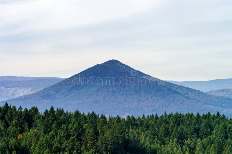Big Mountain with Triangle Form Overview Stock Photo - Image of ...