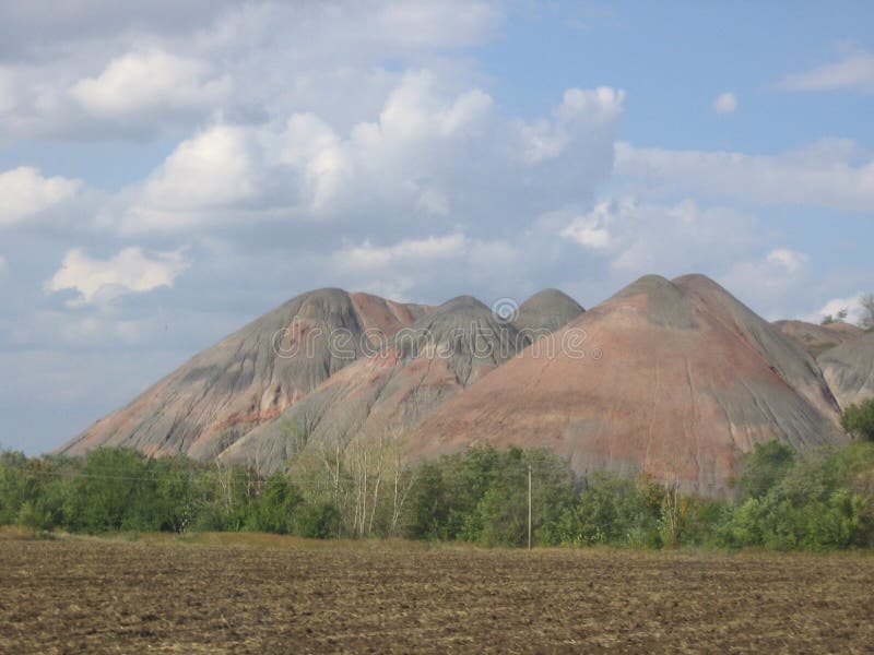 Big Mountains on the Horizon Sandy Rocks in the Hills Stock Image ...