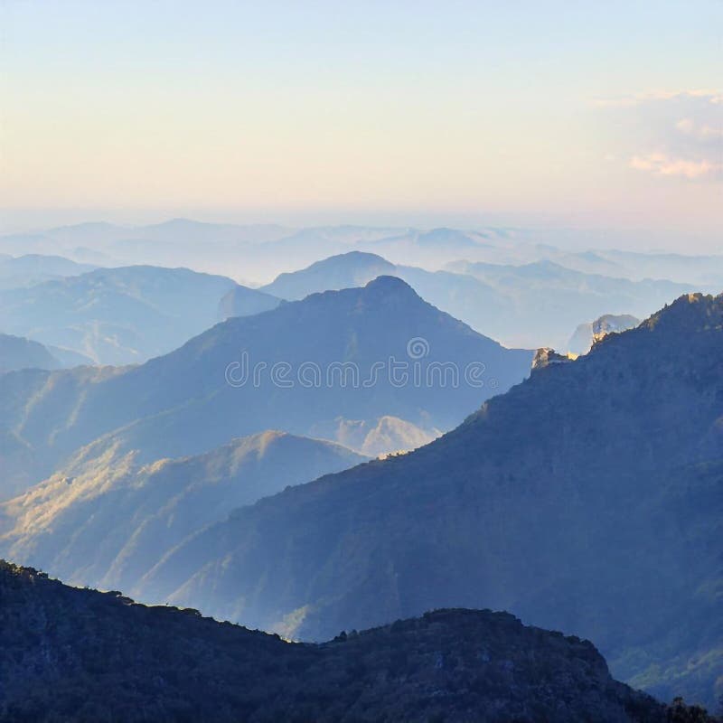 Big Mountains and a Mountain Massif with Large Green Forests Stock ...