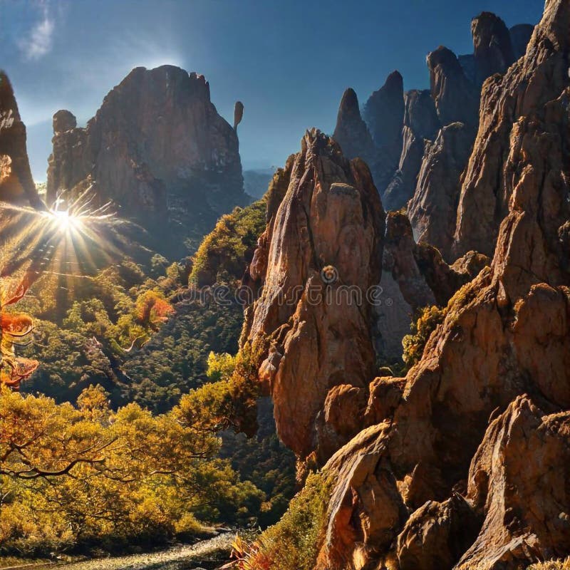 Big Mountains and a Mountain Massif with Green Forests, a Mountain ...