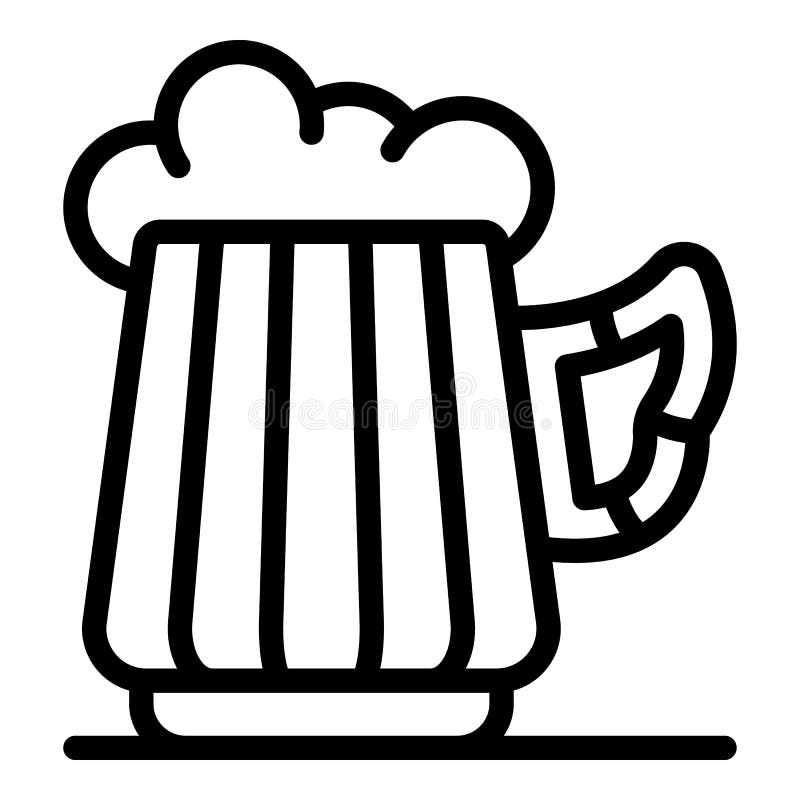 Big Mug of Beer Icon, Outline Style Stock Vector - Illustration of cold ...