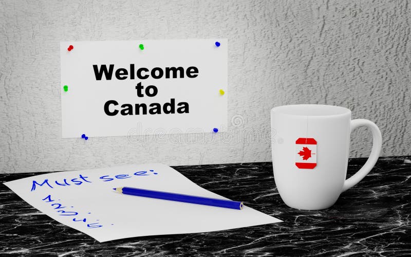 Welcome to Canada stock illustration. Illustration of render - 103806780