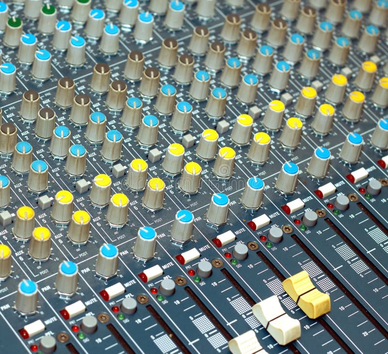 Big Multichannel Audio Sound Mixer Stock Illustration - Illustration of ...